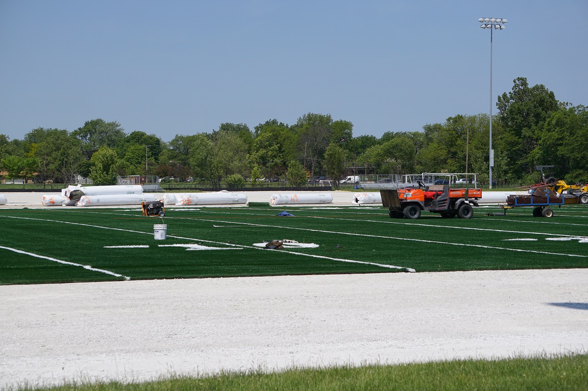 Fine grading begins at Berens Park synthetic turf project | Elmhurst ...