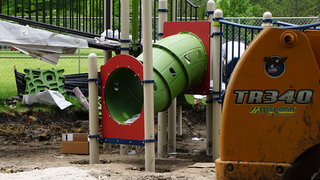 Equipment installation begins at Conrad Fischer Park playground ...